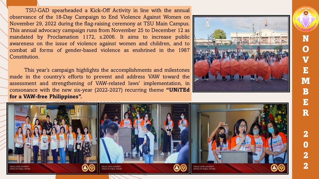 Annual Observance of the 18-Day Campaign to End Violence Against Women ...
