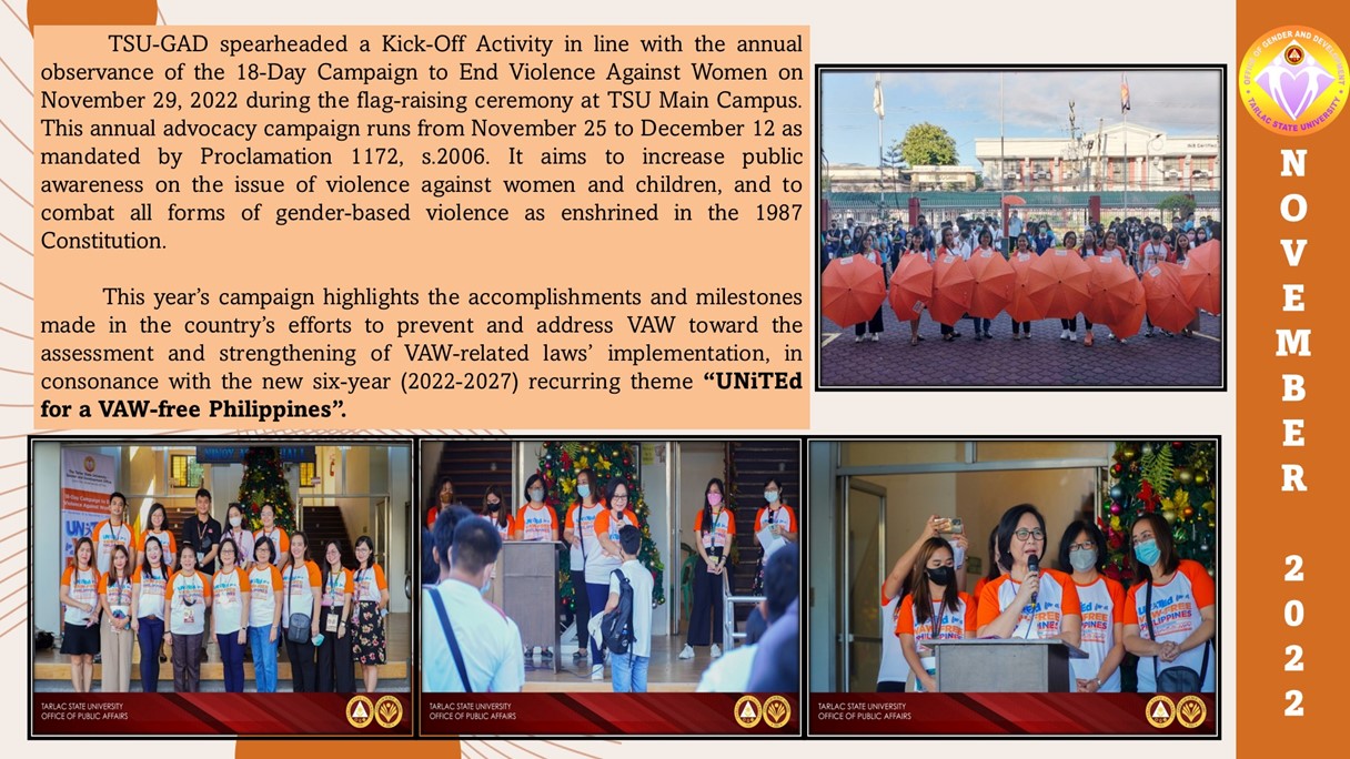 Annual Observance of the 18-Day Campaign to End Violence Against Women ...