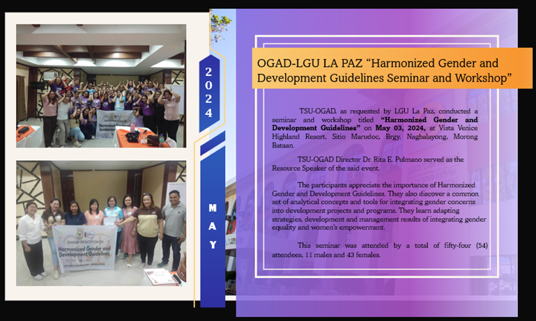 GAD-related Seminars, Trainings, Workshops - Tarlac State University